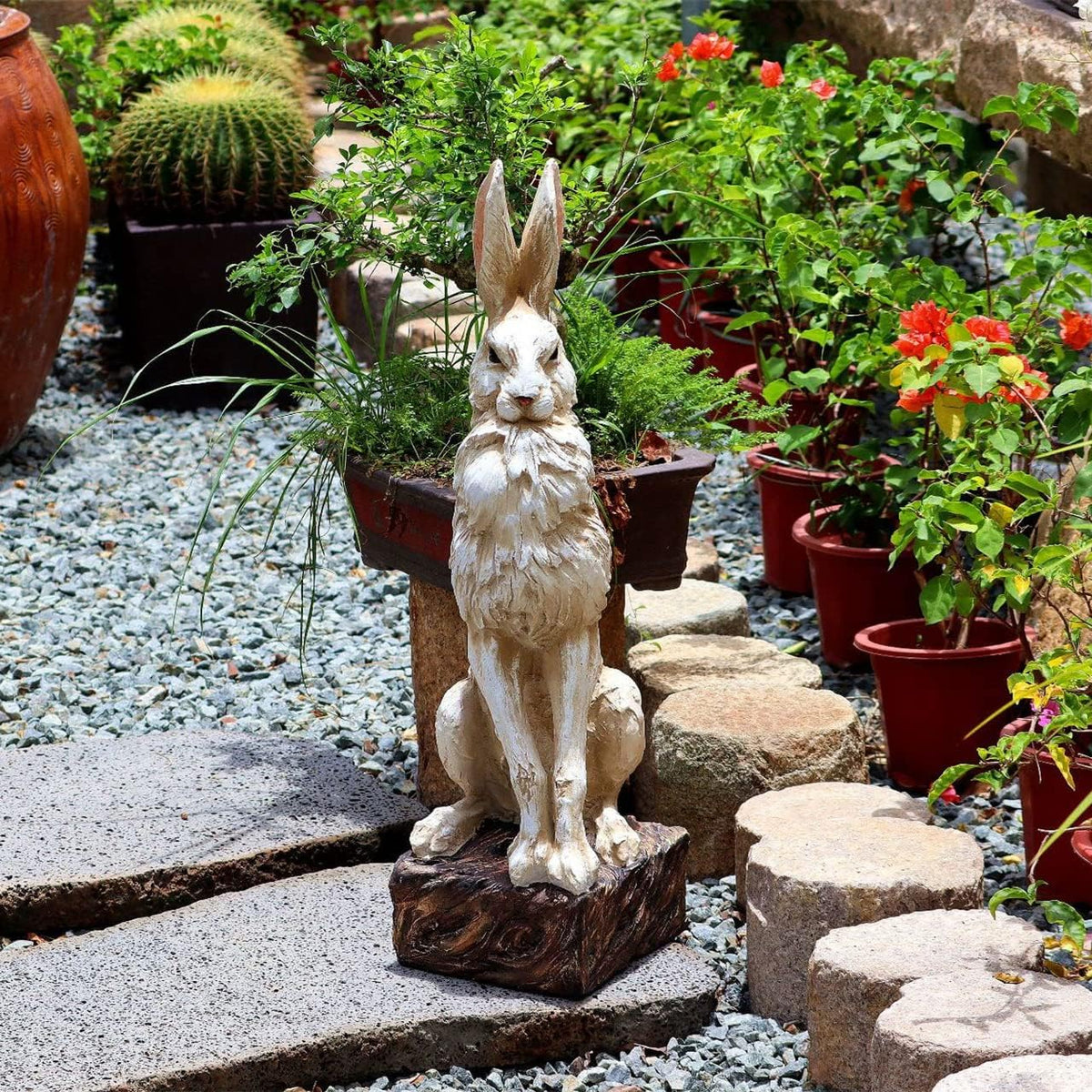 Large Size Noble Sitting Rabbit Bunny Realistic Rabbit Happy Easter Bu ...